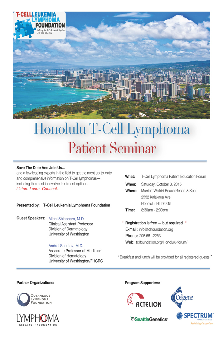 Join us in Honolulu! | T-Cell Leukemia & Lymphoma Foundation | Seattle, WA