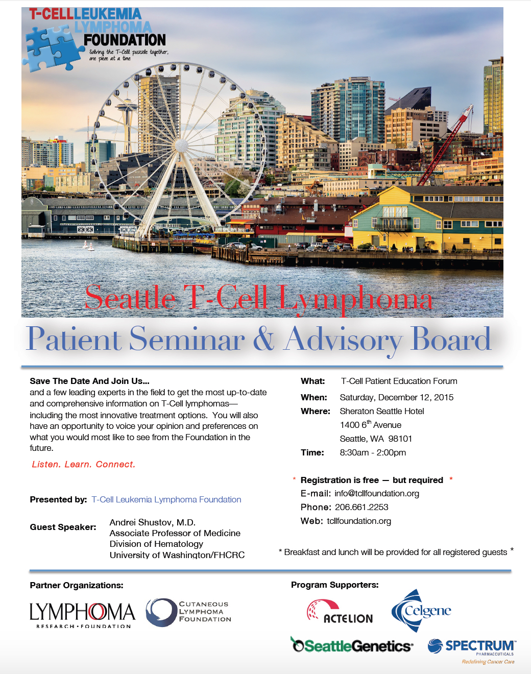 Seattle T-Cell Lymphoma Patient Seminar & Advisory Board | T-Cell ...
